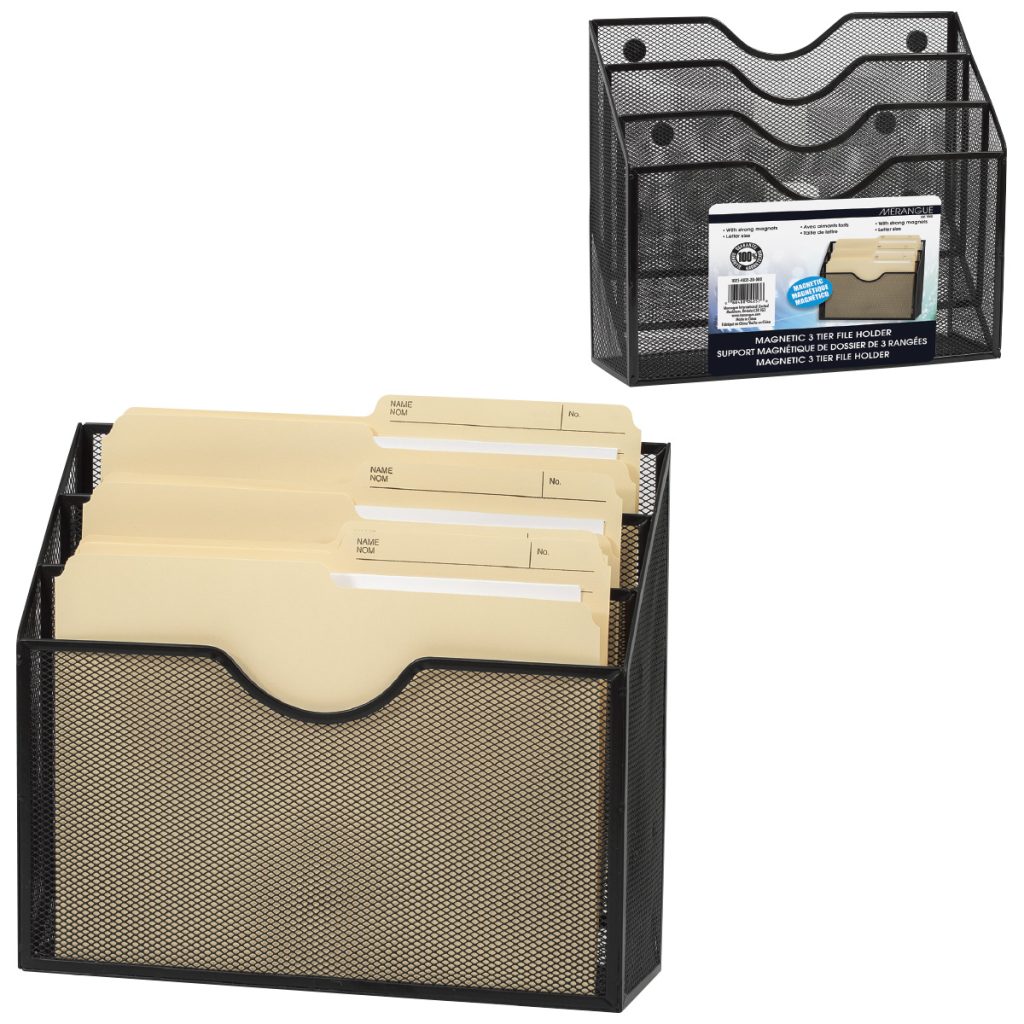 1025-4021-20-000 – 3 Tier Black Magnetic Letter Tray – Merangue