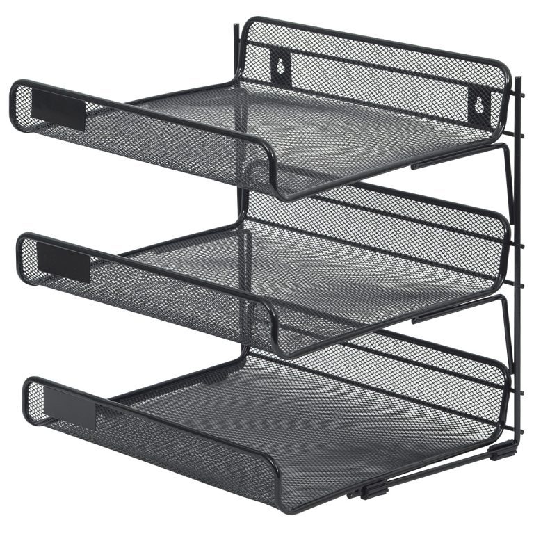 MIL11957-CA – Black 3 Tier Wall Mount Letter Tray – Merangue