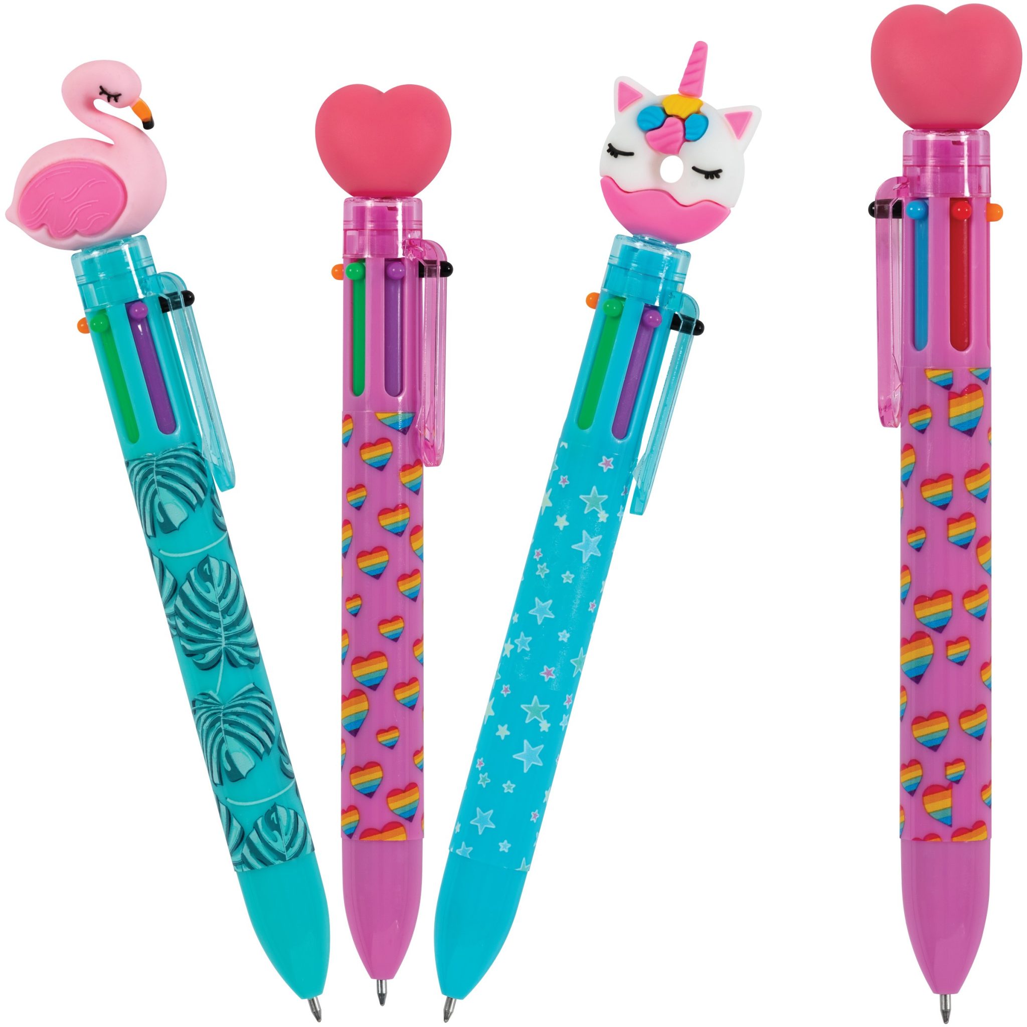 38Q1-2310-00-000 – Pen with Fun Toppers, 6-Colour – Merangue