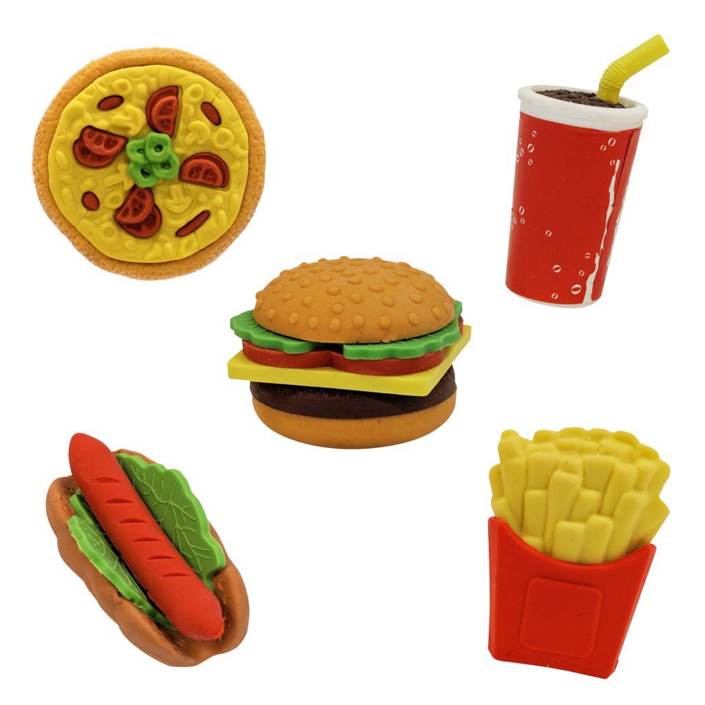 1017-3181-00-000 – 5pk Fast Food Erasers – Merangue