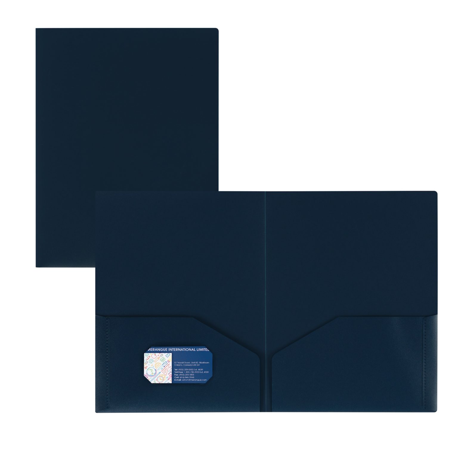 RP-15L-BE – Dark Blue 2 Pockets Poly Portfolio Letter – Merangue